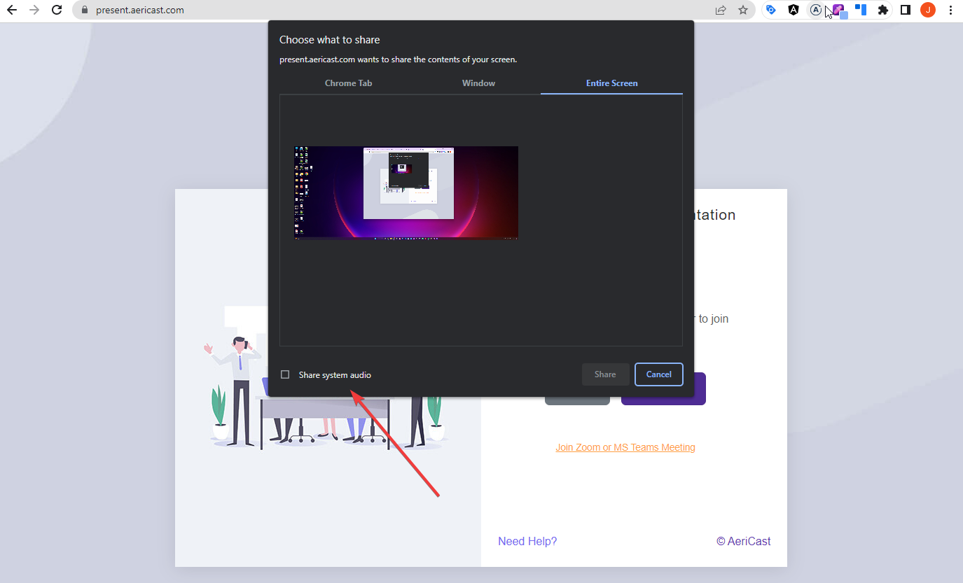 How to broadcast audio in wireless presentation? – AeriCast Inc.
