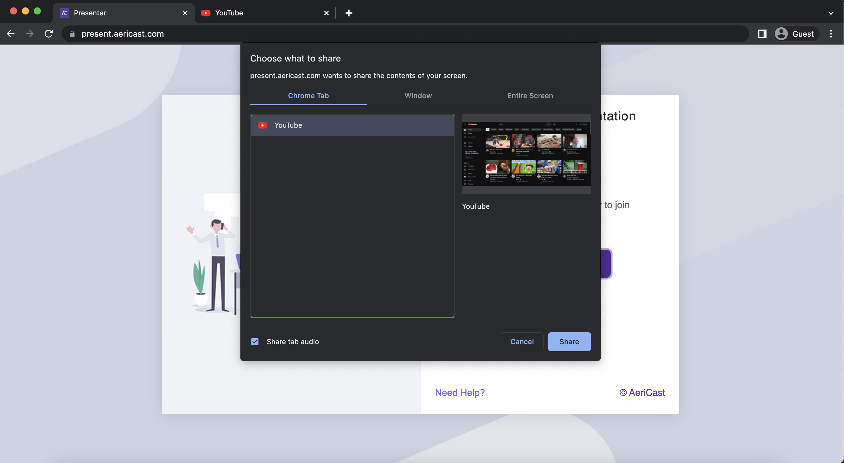 How to broadcast audio in wireless presentation? – AeriCast Inc.